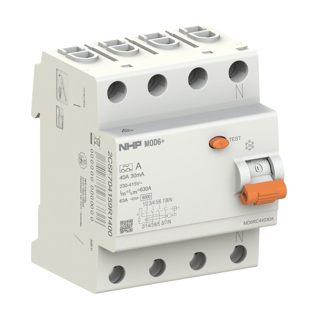 40A MOD6+ Arc Fault MCB 6kA 1P+N Type-A