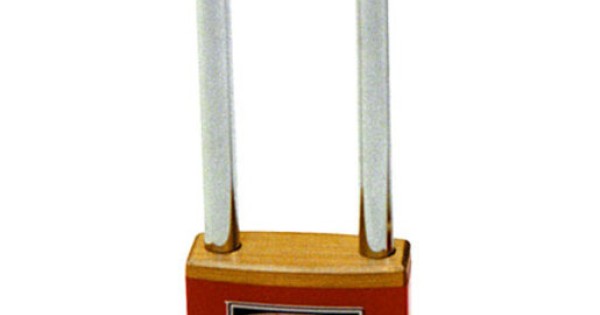 COLOUR CODED PADLOCK, BRASS 50mm SHACKLE, RED