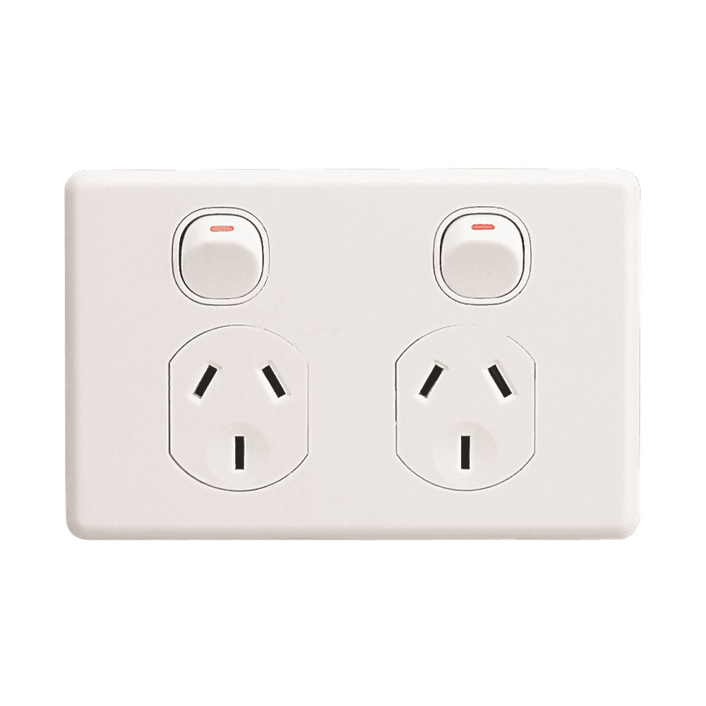 Clipsal C2025-WE 10A Double Power Point | Electrical Wholesalers Pty
