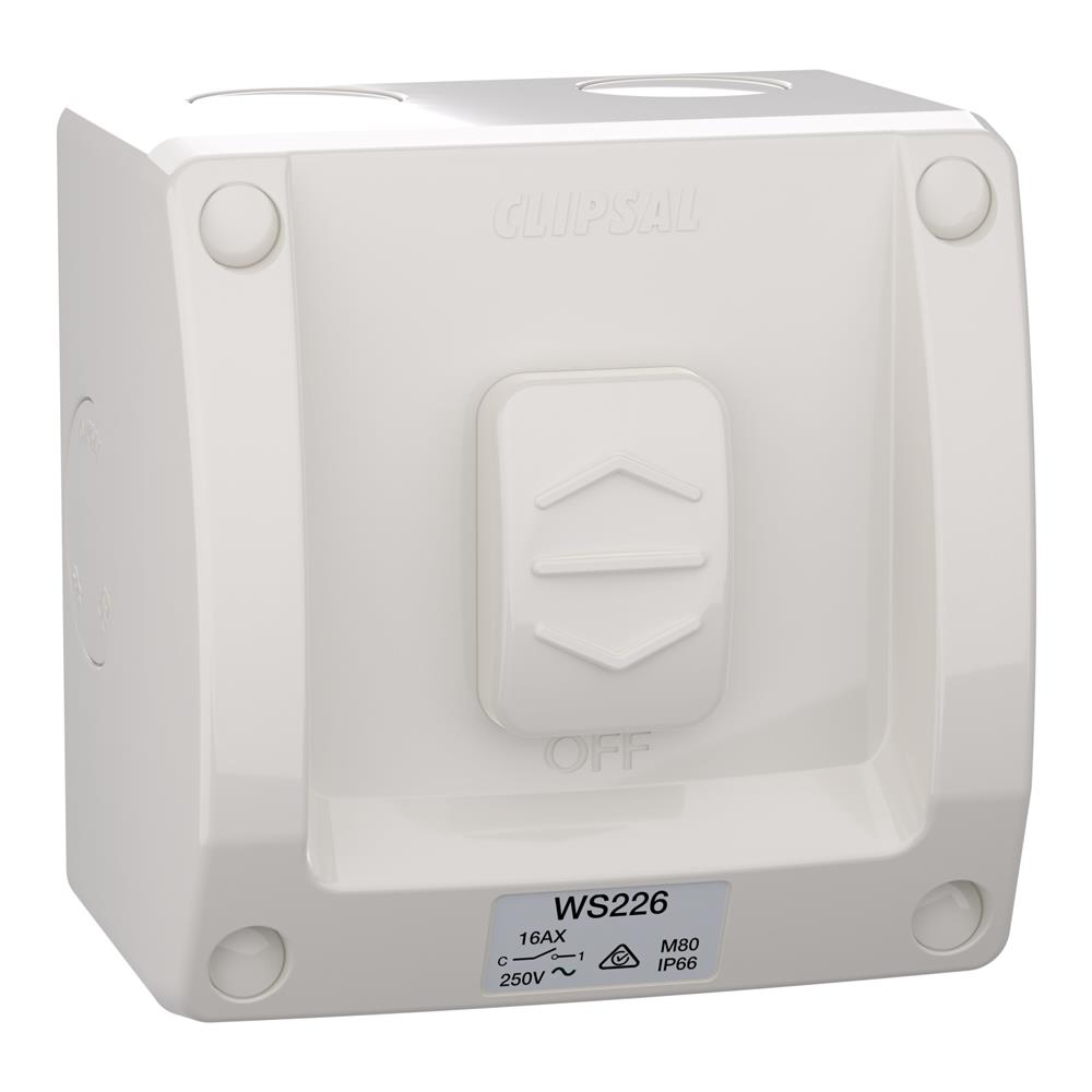 CLIPSAL WS226-RG SWITCH 1G Weatherproof 15A 250v