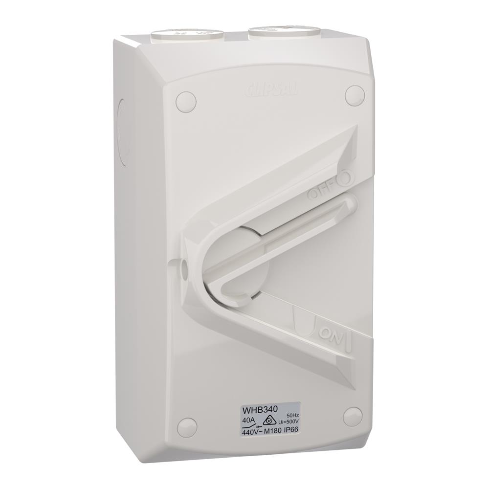 WHB340-RG CLIPSAL3-POLE WP 40A ISOLATING SWITCH 1GANG 40A . 440V (10)