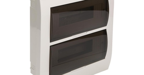 CSB24FT Loadcentre 24 Way Din Flush Transparent Door (1 )