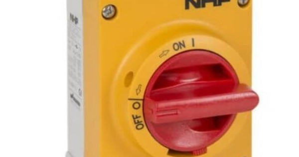 ISO340PY Iso Enclosed Switch 3P 40A Grey Poly Yel/Red Handle (1 )