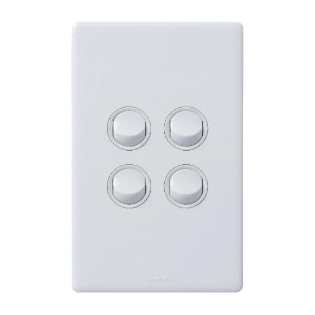 Legrand Excel Life 4-Gang 16A Light Switch White