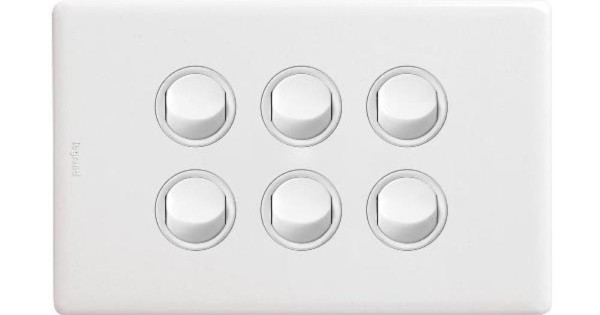 Legrand Excel Life 6-Gang 16A Light Switch White