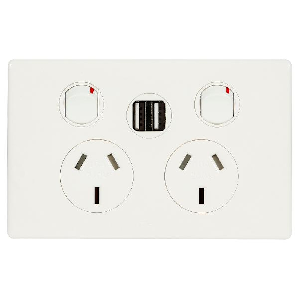 Legrand Excel life 10A DGPO + Integrated 2 x USB-A, 2.4A