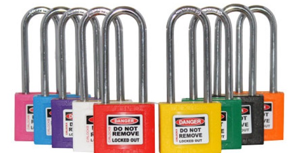 RED BRASS PADLOCK, 50mm SHACKLE with 2 KEYS