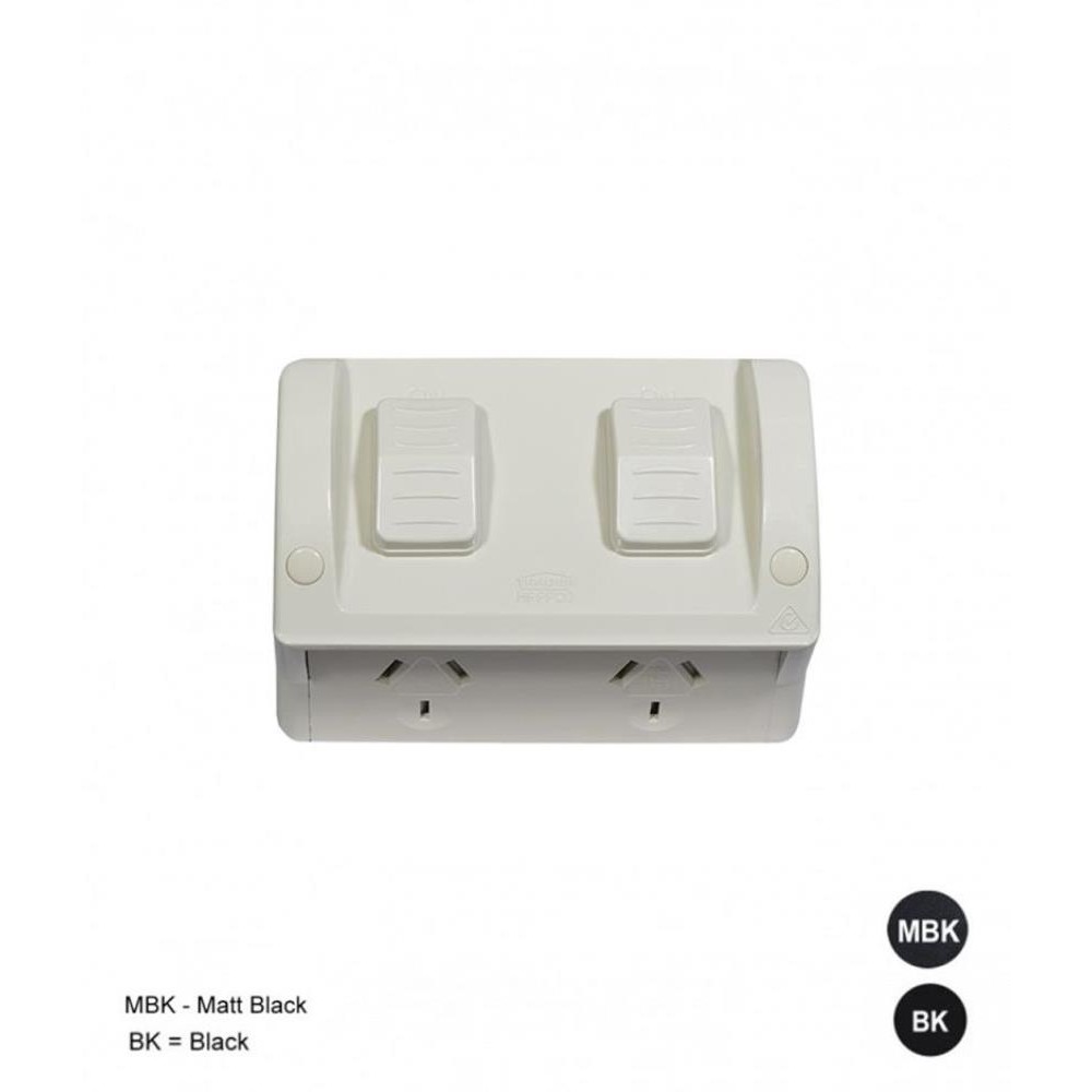 Trader Double Outdoor Power Point IP54 10A