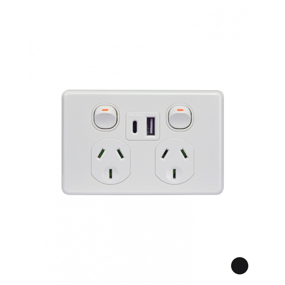 Trader Fully Integrated Dual A/C USB Charger Power Point