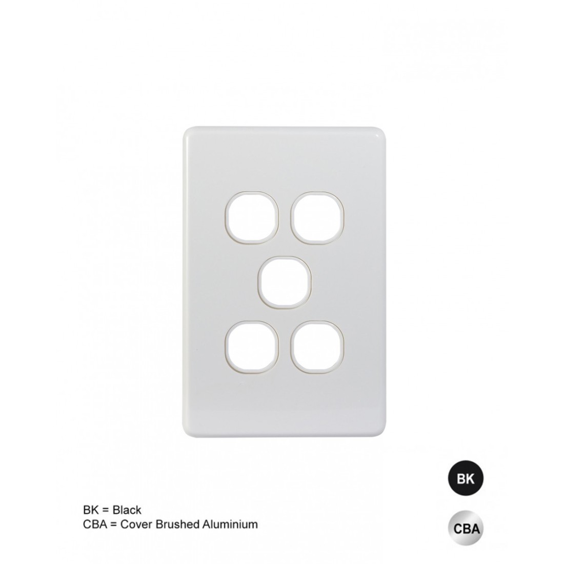 Trader Switch Plate Vertical 5 Gang (Less Mech)